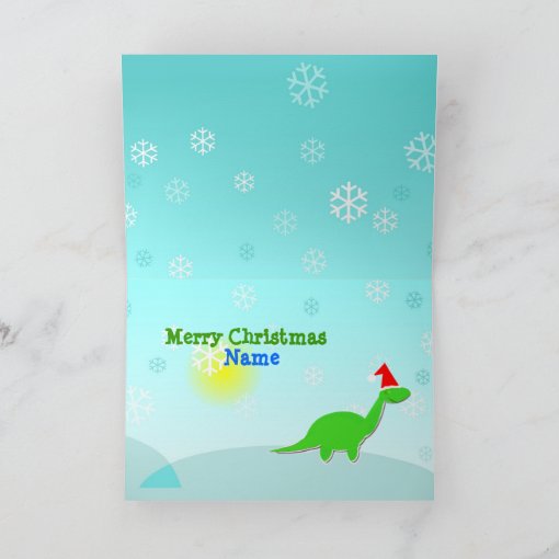 Merry Christmas Dinosaur 3D Cut & Fold Craft Card | Zazzle