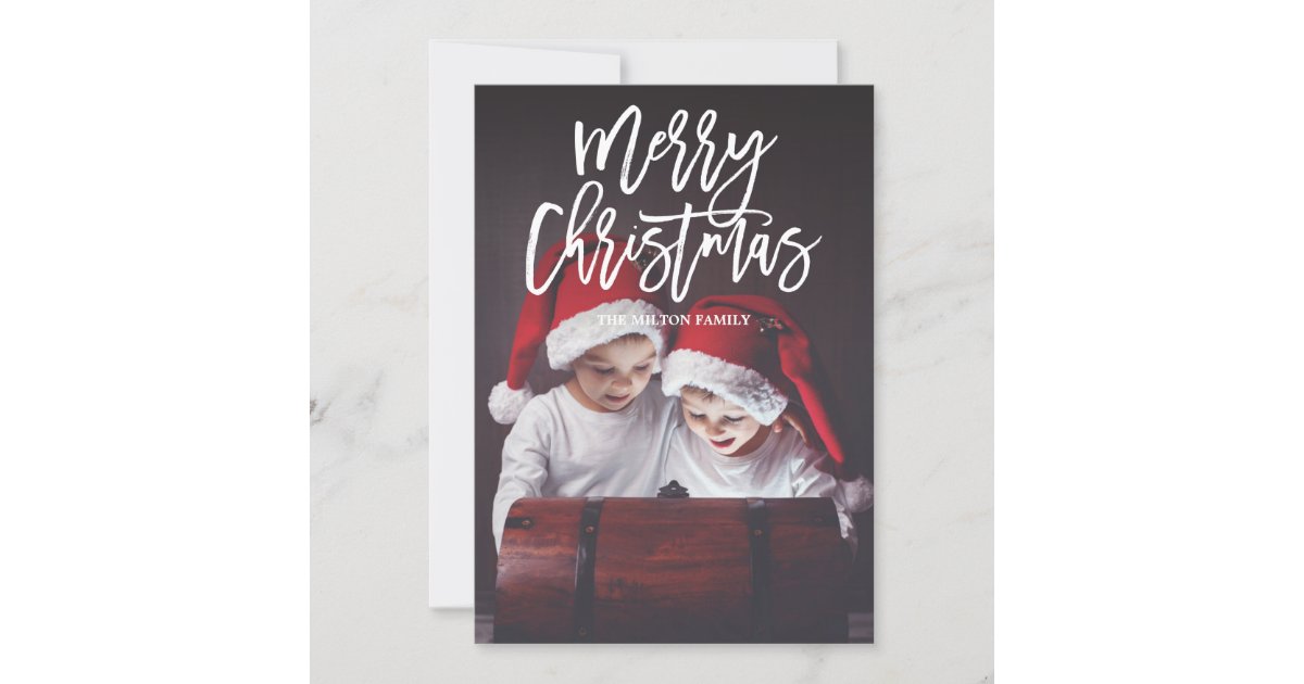 MERRY CHRISTMAS Double-Sided Photo Christmas Holiday Card | Zazzle.com