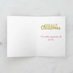 Merry Christmas Employee Staff Holiday Card | Zazzle