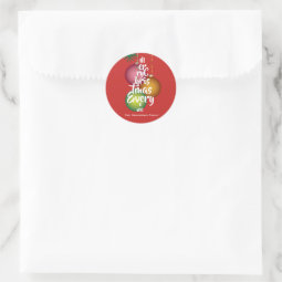 Merry Christmas Everyone Script Tree & Name - Classic Round Sticker ...