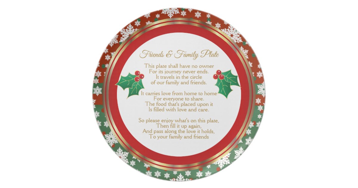 Merry Christmas Family and Friend Sharing Plate | Zazzle