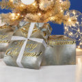 Merry Christmas Faux Gold Foil Script Elegant Chic Wrapping Paper | Zazzle