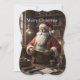 Merry Christmas Flat Greeting Card Santa Claus | Zazzle