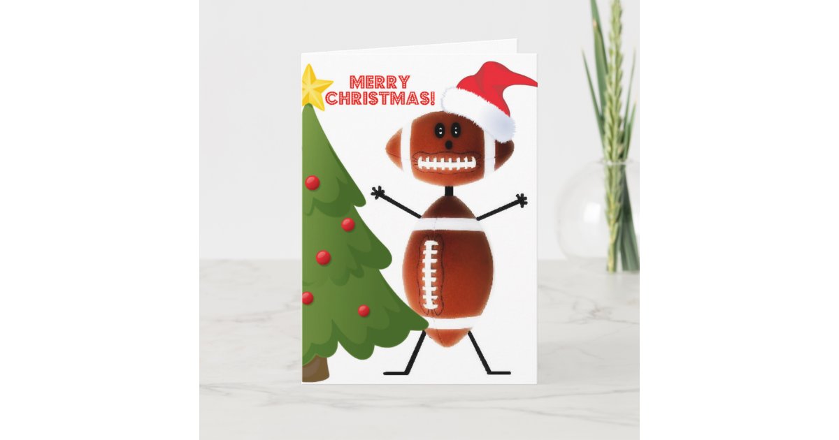 Merry Christmas Football Holiday Card | Zazzle