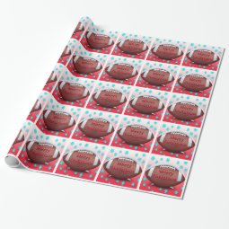 Merry Christmas Football Snowflakes Wrapping Paper | Zazzle