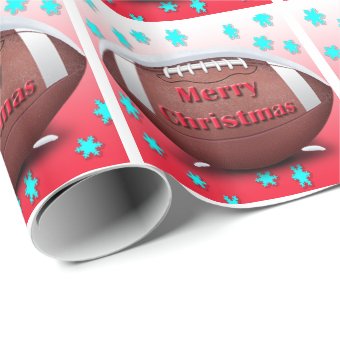 Merry Christmas Football Snowflakes Wrapping Paper | Zazzle
