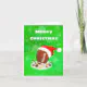 Merry Christmas Football With Santa Hat And Snacks Holiday Card | Zazzle