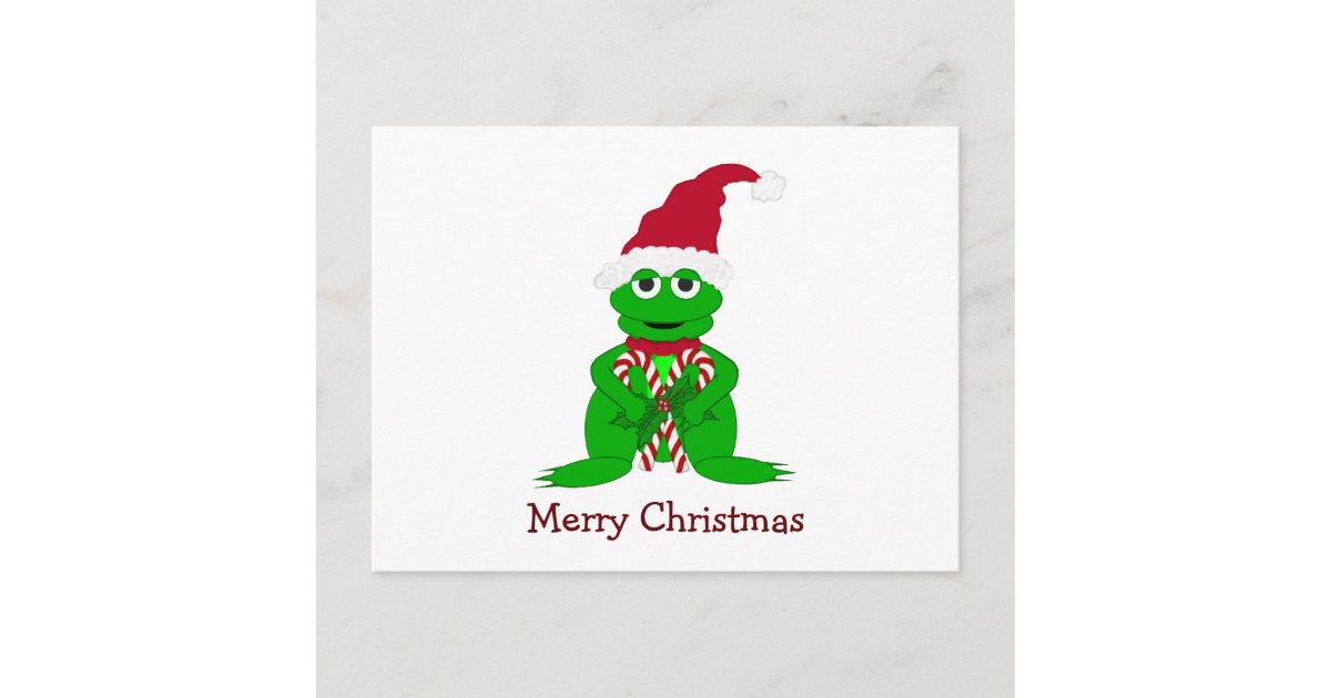 Merry Christmas Frog Holiday Postcard | Zazzle