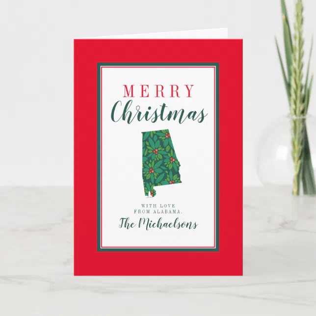 Merry Christmas from Alabama Card | Zazzle