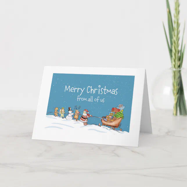 Merry Christmas from all of us Holiday Card | Zazzle