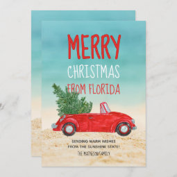 Merry Christmas From Florida Tropical Beach Holiday Card | Zazzle