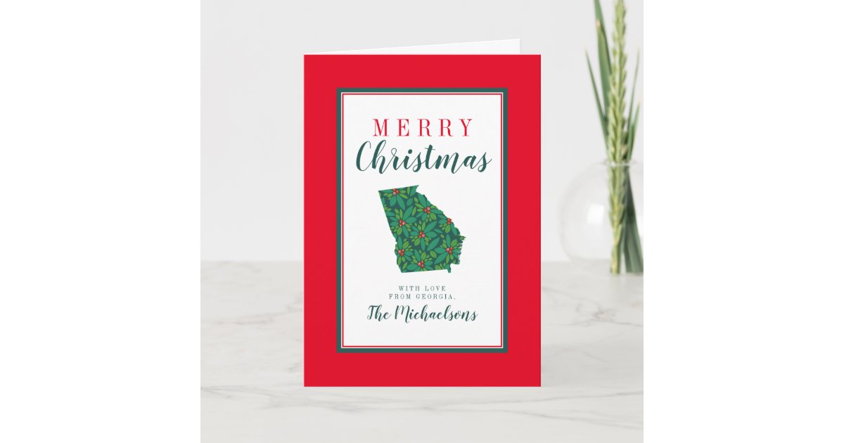 Merry Christmas from Georgia Card | Zazzle