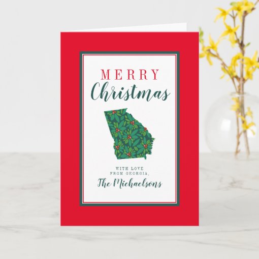 Merry Christmas from Georgia Card | Zazzle