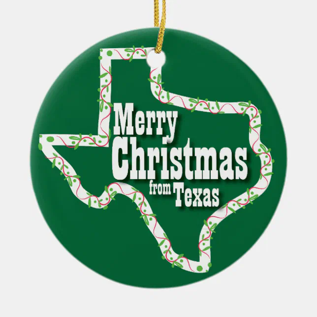 Merry Christmas from Texas Ornament | Zazzle