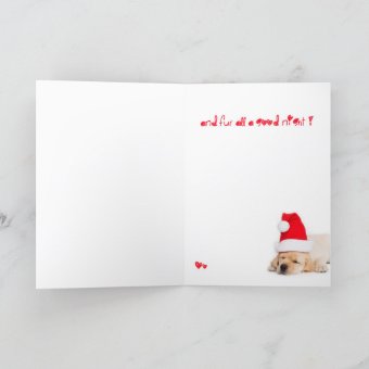 Merry Christmas Fur All Yellow Lab puppy Holiday Card | Zazzle