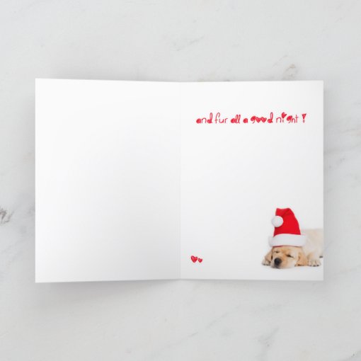 Merry Christmas Fur All Yellow Lab puppy Holiday Card | Zazzle