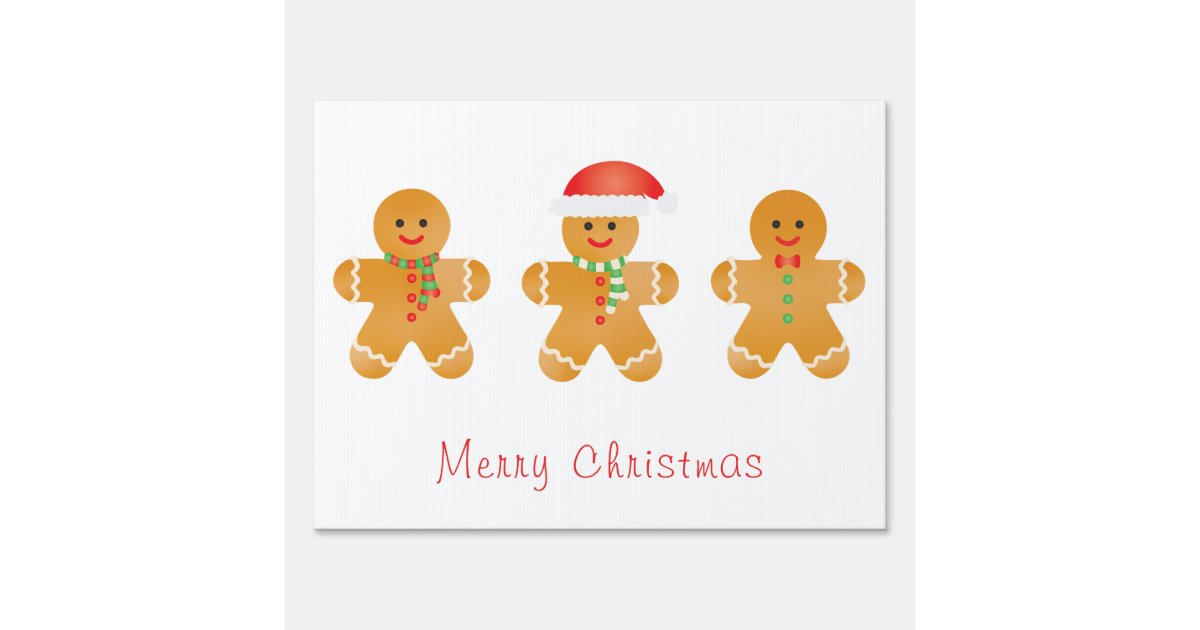 Merry Christmas Gingerbread Men Sign | Zazzle