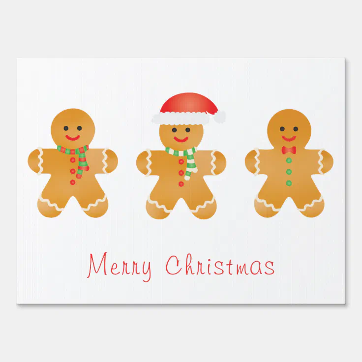 Merry Christmas Gingerbread Men Sign | Zazzle