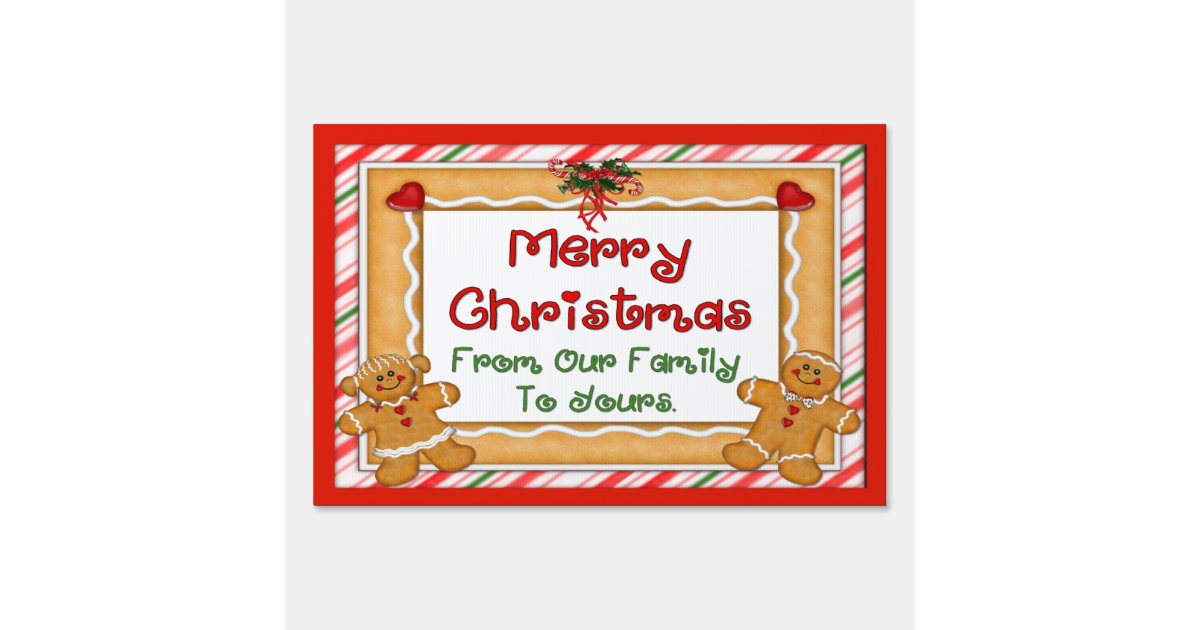 Merry Christmas Gingerbread Sign | Zazzle
