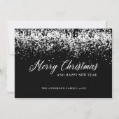 Merry Christmas Glitter Silver Greeting Card | Zazzle