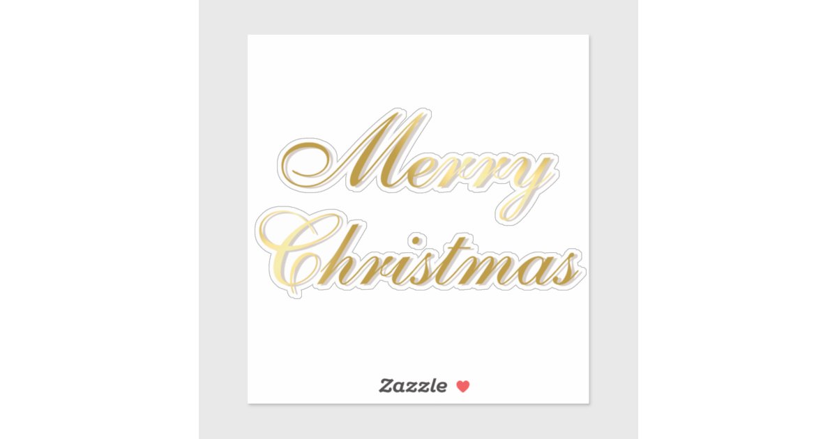 Merry Christmas Gold Sticker | Zazzle