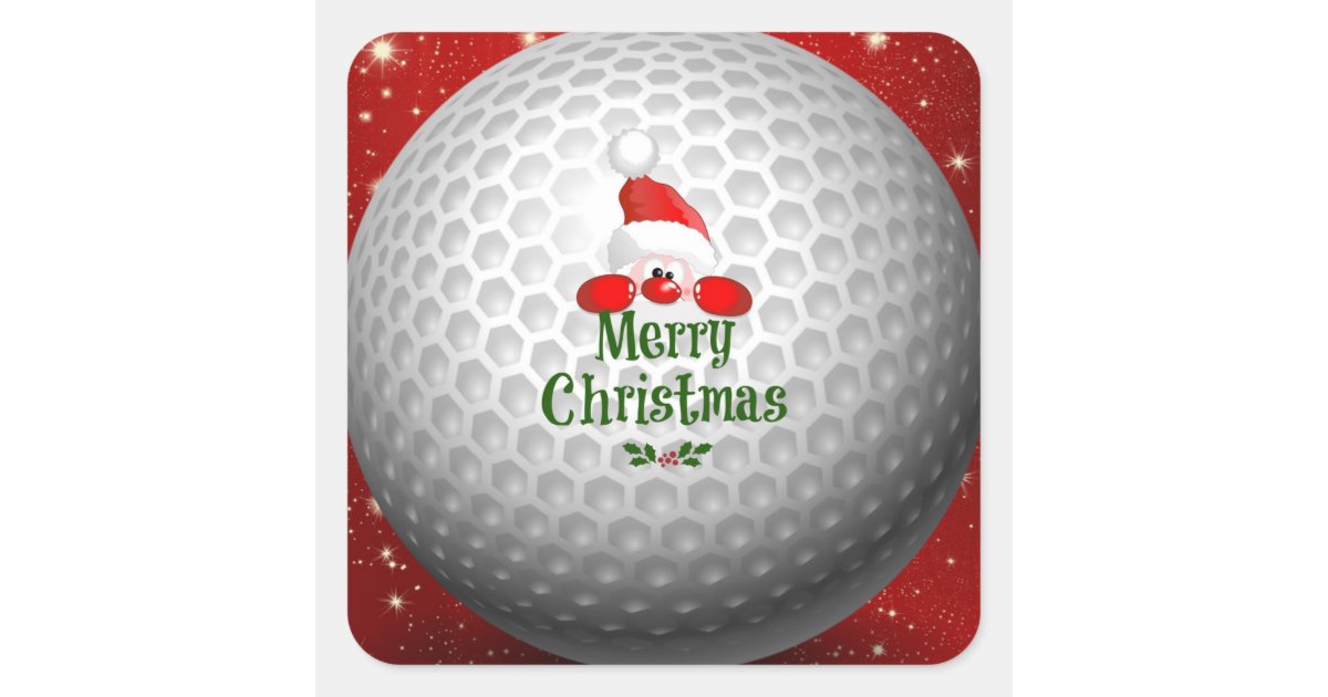 Merry Christmas Golf Ball Sticker Sheet | Zazzle