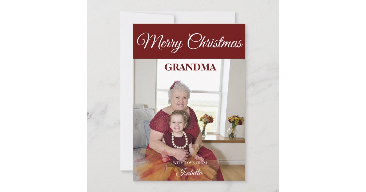 Merry Christmas Grandma Photo Poem Holiday Card | Zazzle