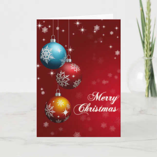 Merry Christmas Greeting Card - Customizable | Zazzle