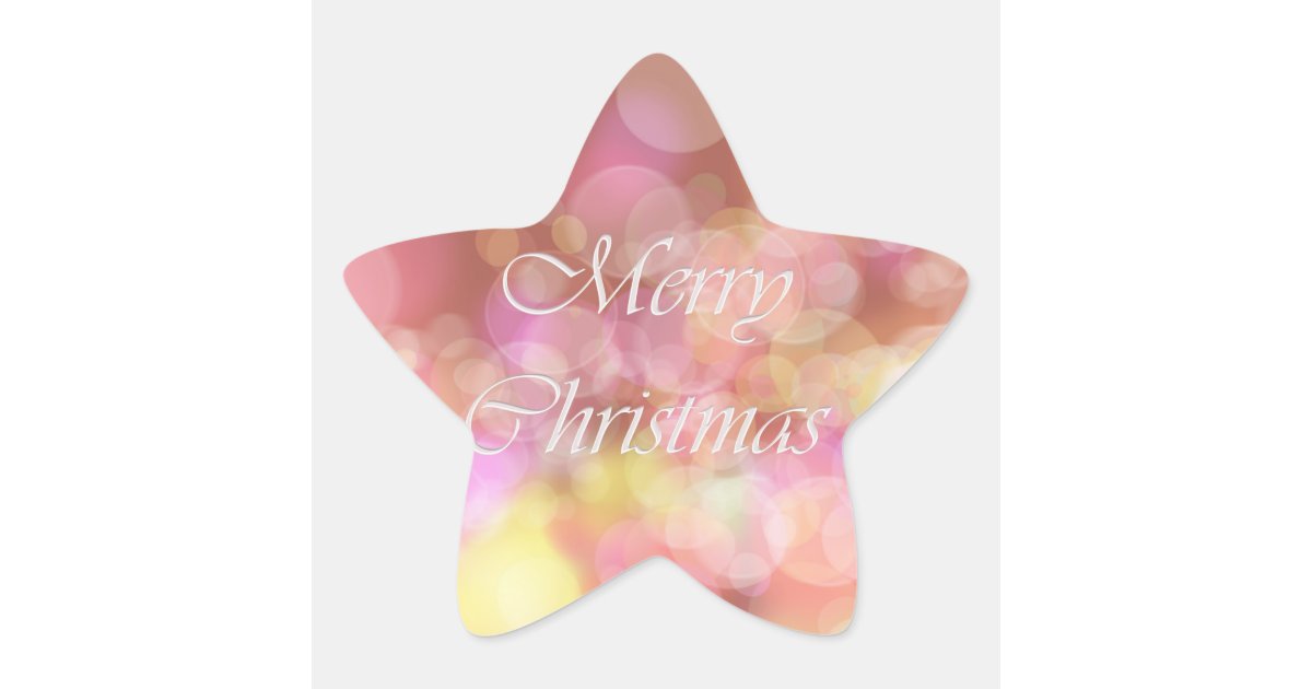 Merry Christmas. Greeting. Star Sticker | Zazzle