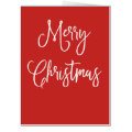 Merry Christmas | Handwritten Script on Red Card | Zazzle