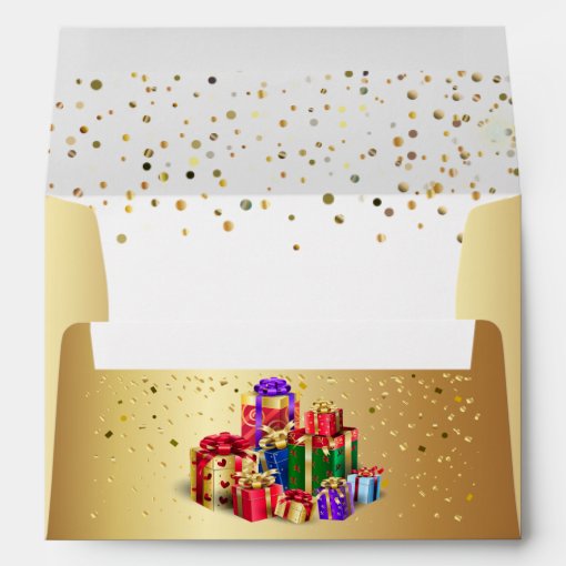 Merry Christmas & Happy New Year! Gold Luxury Envelope | Zazzle