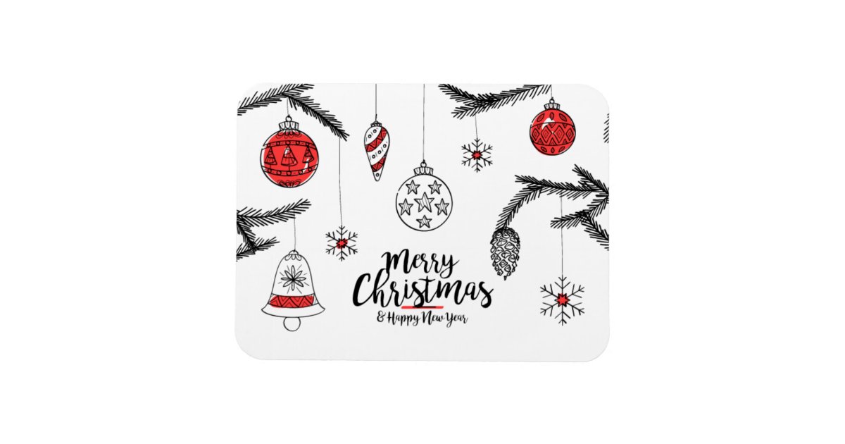 Merry Christmas & Happy New Year Magnet | Zazzle