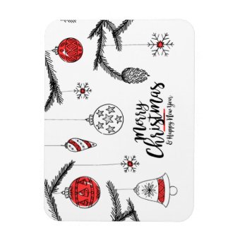 Merry Christmas & Happy New Year Magnet | Zazzle