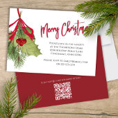 Merry Christmas Holiday Red Calligraphy QR Code Invitation | Zazzle