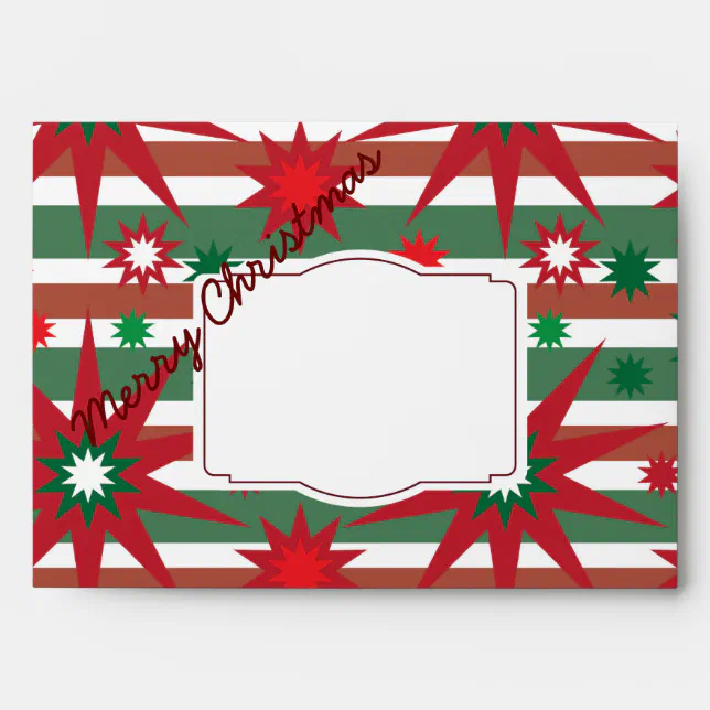 Merry Christmas Holiday Stars 5x7 Card Envelopes | Zazzle