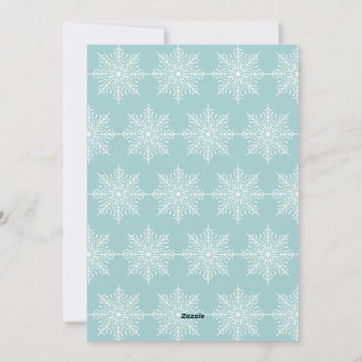 Merry Christmas Ice Blue & Snow Personalized Photo Holiday Card | Zazzle