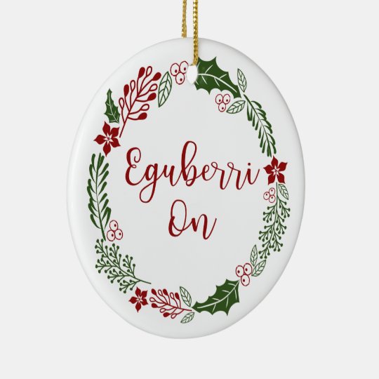 Merry Christmas in Basque Eguberri on Ceramic Ornament | Zazzle.com