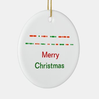 Merry Christmas in Morse Code Xmas Ornament | Zazzle