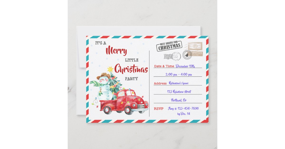 Merry Christmas invitation Christmas party invite | Zazzle