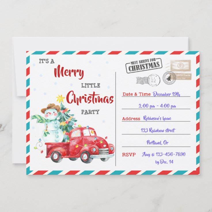 Merry Christmas invitation Christmas party invite | Zazzle