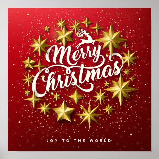 Merry Christmas - Joy To The World Poster | Zazzle.com