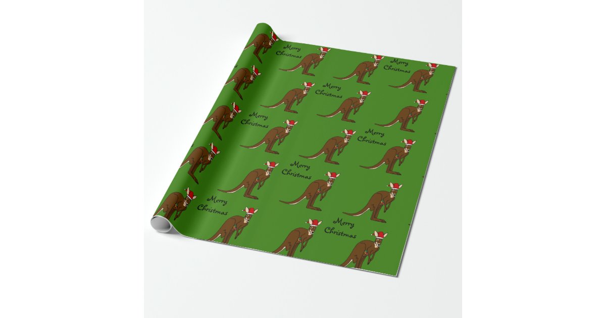 Merry Christmas Kangaroo Wrapping Paper | Zazzle