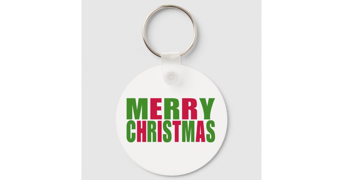 Merry Christmas Keychain | Zazzle
