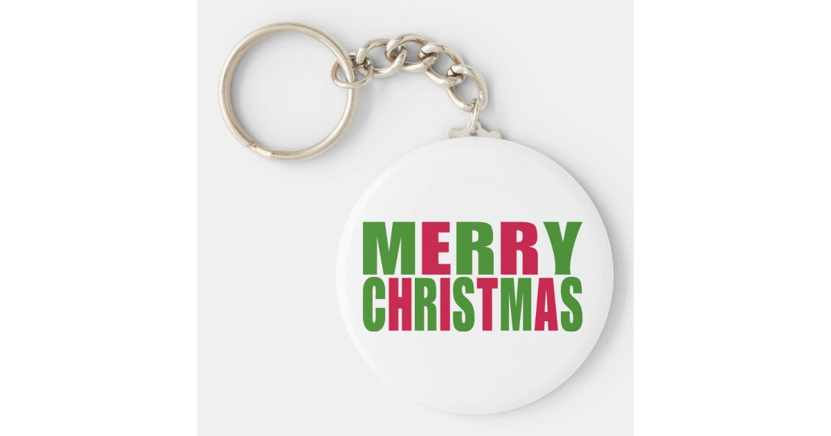 Merry Christmas Keychain | Zazzle.com