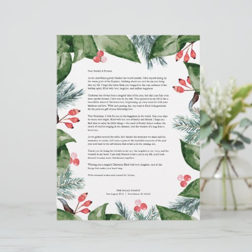 Merry Christmas Letter Template Letterhead | Zazzle