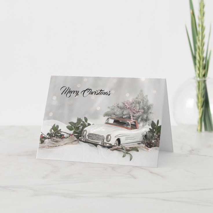 Merry Christmas Mercedes Benz Greeting Card | Zazzle