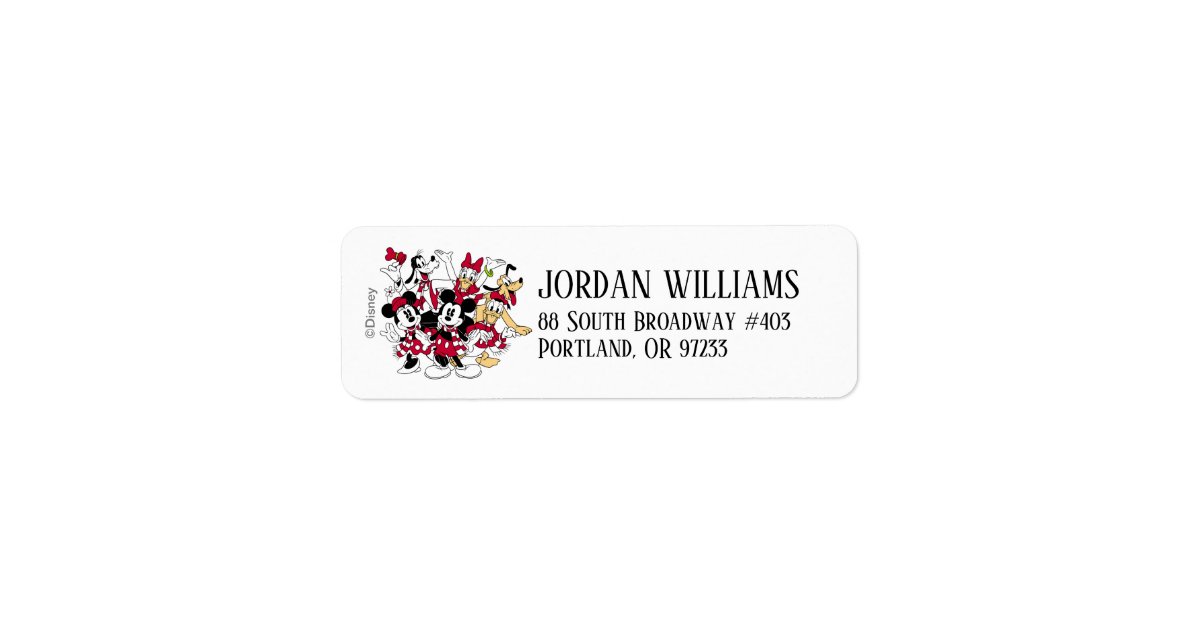 Merry Christmas | Mickey & Friends Joyful Holiday Label | Zazzle.com