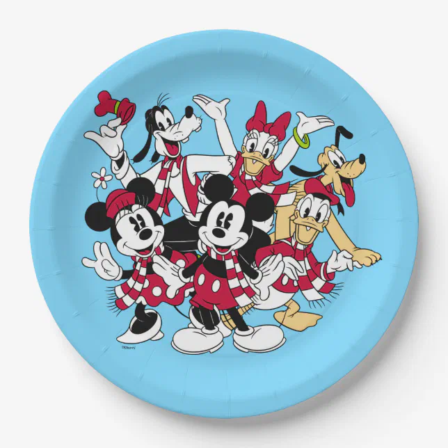 Merry Christmas | Mickey & Friends Joyful Holiday Paper Plates | Zazzle