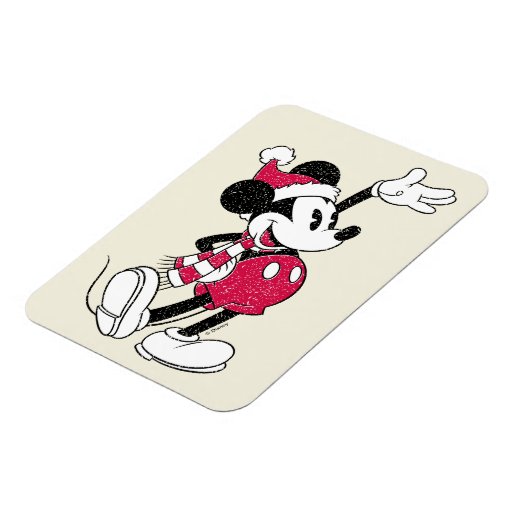 Merry Christmas | Mickey Mouse Vintage Santa Claus Magnet | Zazzle