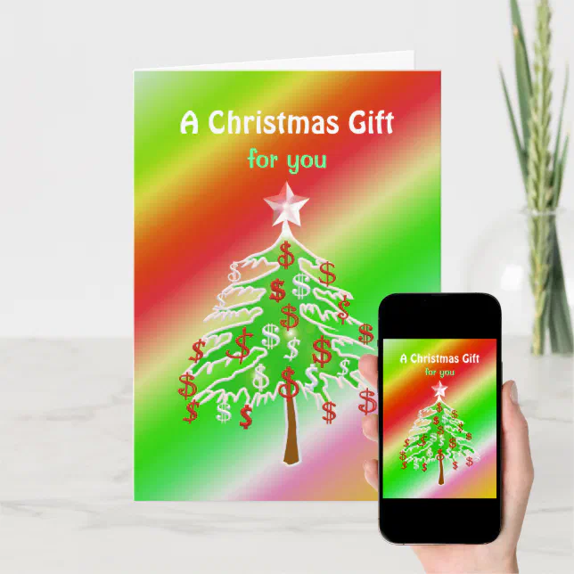 Merry Christmas Money Tree - Money Enclosed Holiday Card | Zazzle